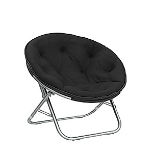 Urban Shop Faux Fur Saucer Chair, One Size, Black