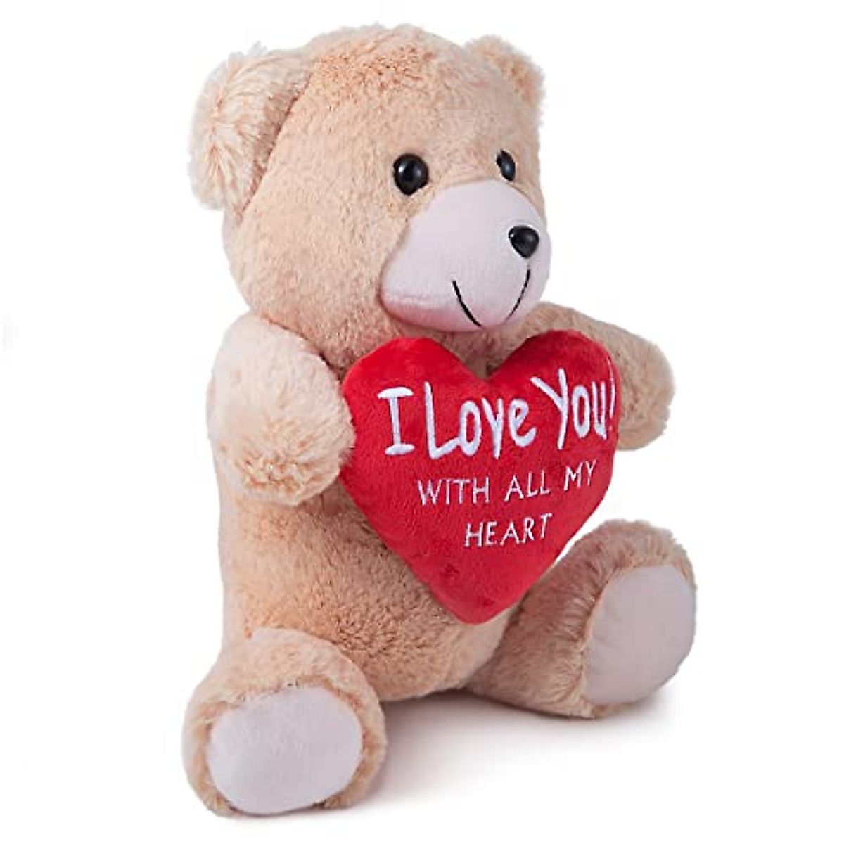 GSUIVER 10" Valentine's Day Valentines Gift for Children Kids, Girlfriend, Boyfriend, Plush Stuffed Animal (I Love You with All My Heart)
