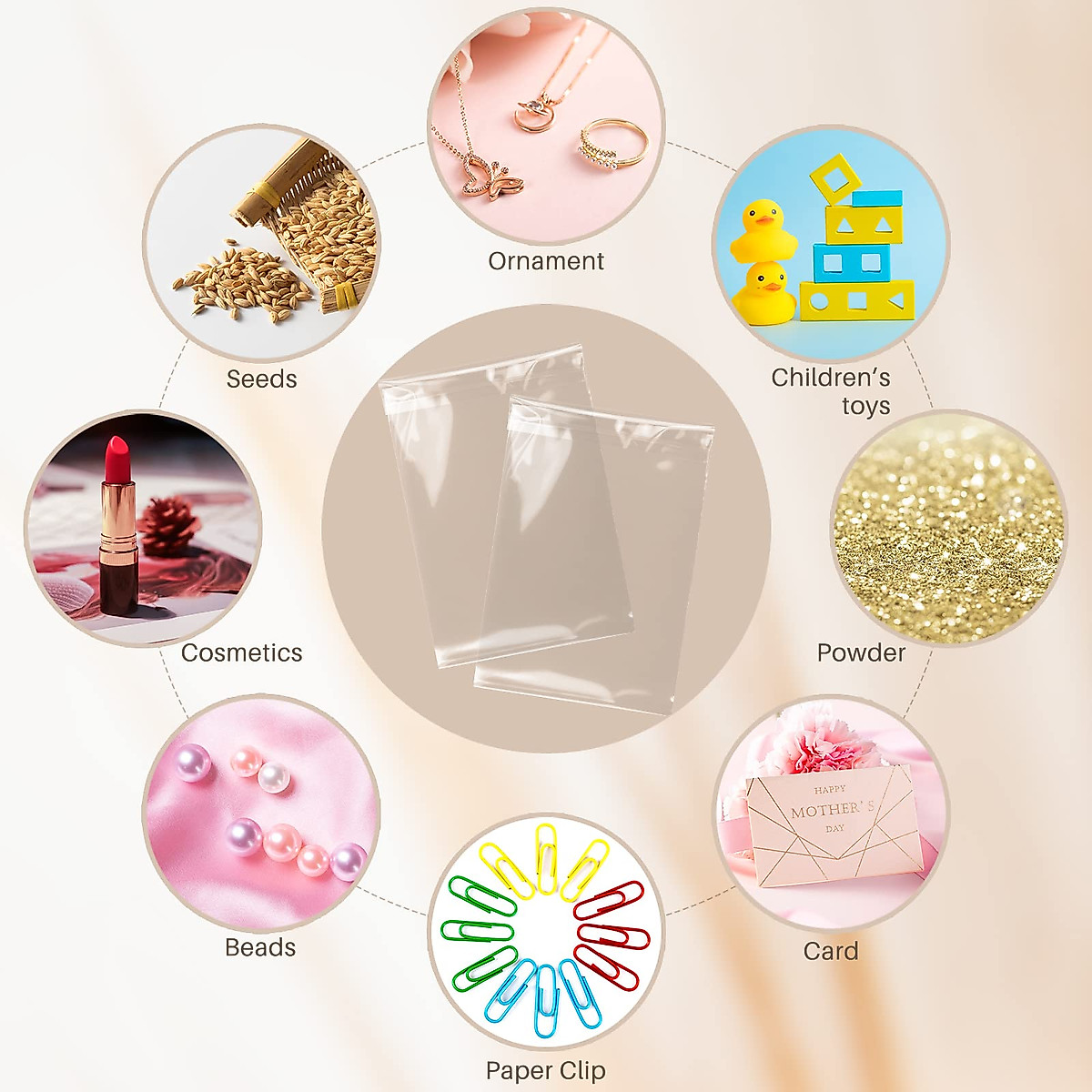 Golden State Art, Pack of 200, Acid-Free Crystal Clear Sleeves Storage Bags for Photo Prints (Size: 5 1/4 x 7 1/8 inch)