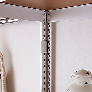 Kepsuul 4 Shelf Heavy Duty Customizable Adjustable Tier Modular Tall Metal Shelving and Storage for Garage, Kitchen, Pantry, Closet, Office, Bedroom 32.1" W X 16.4" D X 76.9" H - White