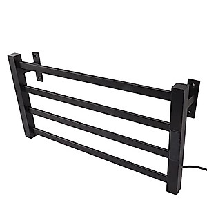 Fafeicy Digital Display Electric Heated Towel Rack with Thermostat, Wall Mounted for Bathroom, Punch Free Installation