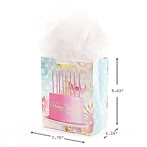 Hallmark Assorted Birthday Gift Bag Bundle with Tissue Paper (1 Medium and 2 Large Bags, Gold and Pink)