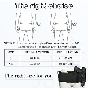 Crienten Belly Band Holster for Concealed Carry, Concealment Gun Holster for Men & Women, Waist Holsters Fits Taurus, Smith, Glock P238, Ruger LCP, S&W M&P Shield 9MM Most Pistols and Revolvers