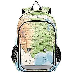 CHIFIGNO National Geographic United States Backpack for School Students, Comfortable School Backpack with Laptop Compartment, School Bags for Kids