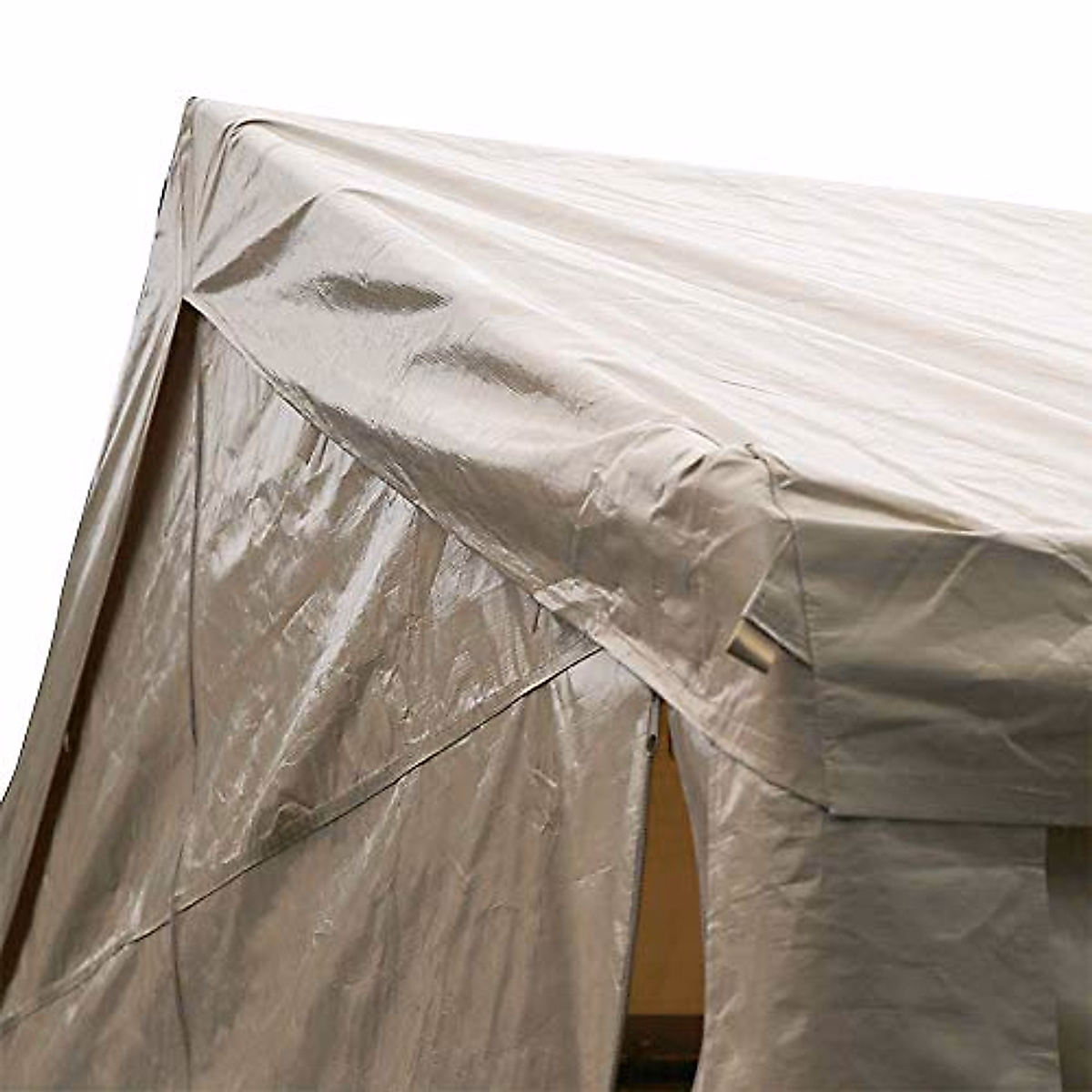 SORARA Carport 10 x 20 ft Heavy Duty Canopy Garage Car Shelter with Windows and Sidewalls, Beige