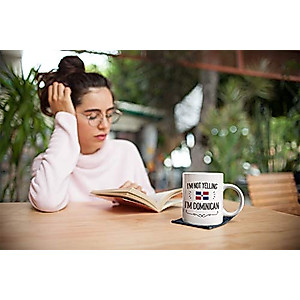 Funny Dominican Republic Gifts. I'm Not Yelling I'm Dominican 11 Oz Ceramic Coffee Mug. Cups for Dominicans and Latin Men or Women Featuring the DR Flag.