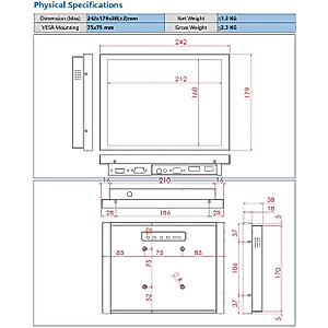 NexTech., Co. Ltd 10.4" Projected Capacitive Touch Industrial Monitor, 4:3 Display,1024x768 (XGA) Resolution,True Flat Design Multi-Touch Supports Active Stylus
