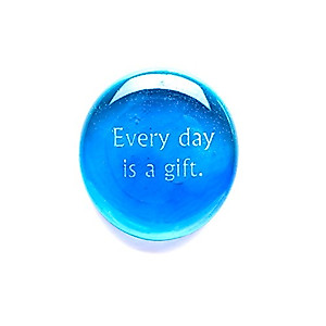 Lifeforce Glass Encouragement Stones, Motivational and Inspirational Quotes and Sayings on Translucent and Opaque Glass Stones, Set of 6 in a Deluxe Box