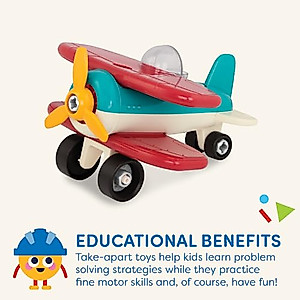 Battat – Classic Construction Toy – Pretend Play Toys – Toddler Plane Playset – Dexterity Building Toy – 3 Years + – Take-Apart Airplane
