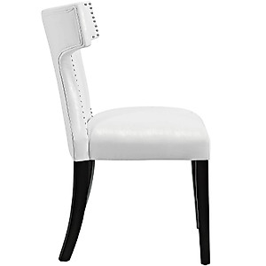 Modway Curve Vinyl Set of 2, Two Dining Chairs, White