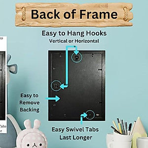 Tasse Verre 9x12 Picture Frames (2-Pack) with Glass Front and Pre-Installed Sawtooth Hanging Hooks, Optional Wide Mat for 6" x 8" Photos