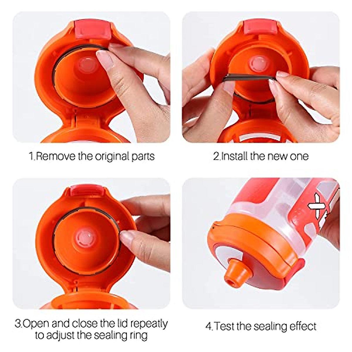 AmapleL 8 Pack Gasket for Gatorade Water Bottle Lid Replacement, Silicone Water Bottle Gasket Replacement Compatible with Gatorade GX Bottle Rubber Seal