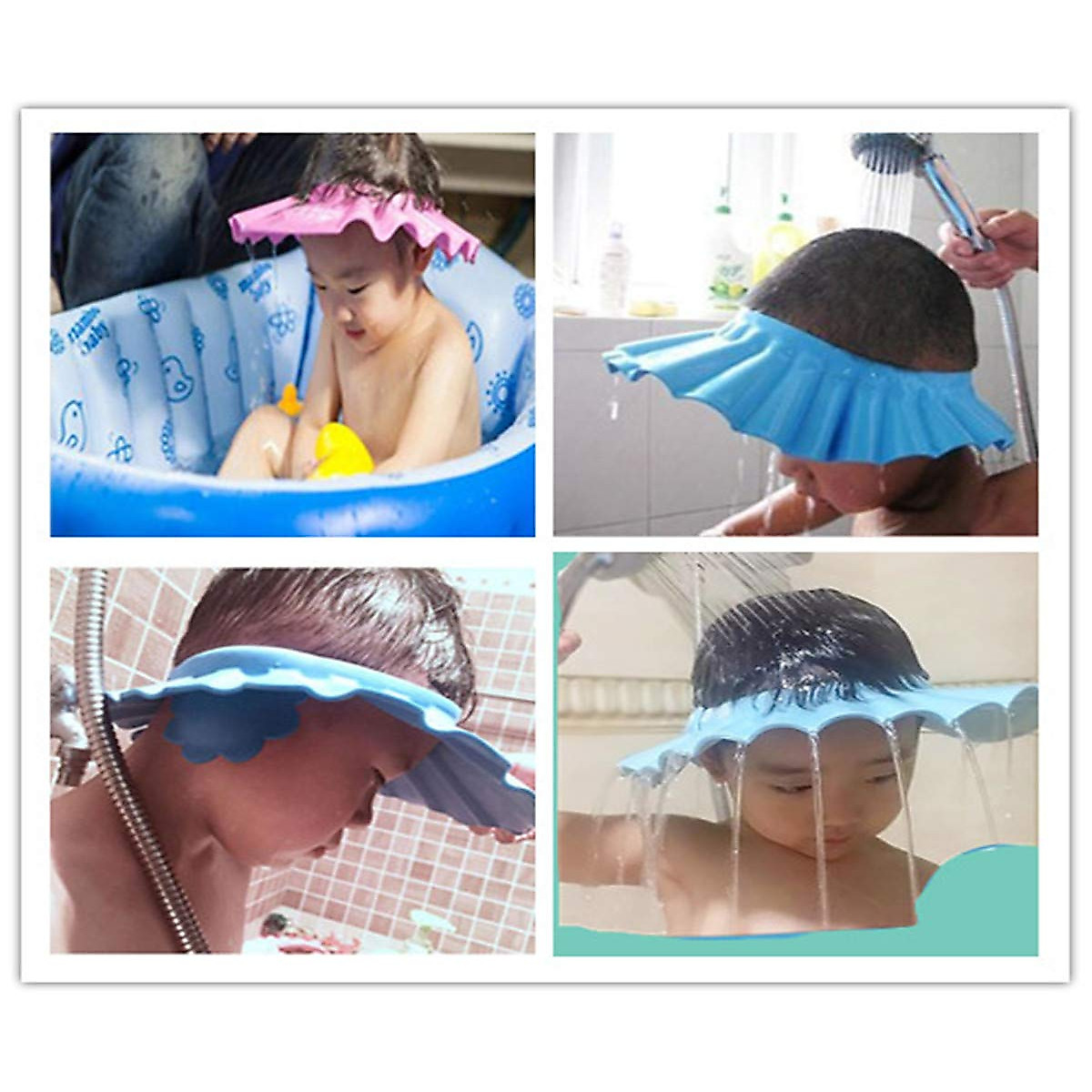 Baby Safe Shampoo Shower Bathing Wash Hair Shield Hat Protection Soft Cap Adjustable Visor Keep The Water Out of Their Eyes & Face Toddler Kids Children 1PCS (Pink)