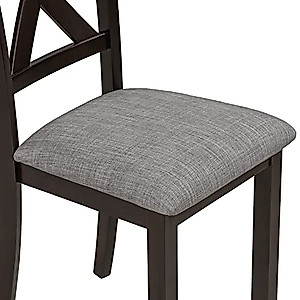 OYN 6-Piece Kitchen Room Sets, Wooden Rectangular Table with 4 Cushion Dining Chairs and Padded Bench,Espresso