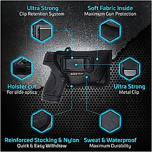 Houston Gun Holsters IWB Optical Gun Holster by Houston Eco Leather Concealed Carry Soft Material FITS Black CHPP-57GL-RH CHPP-57GL-RH