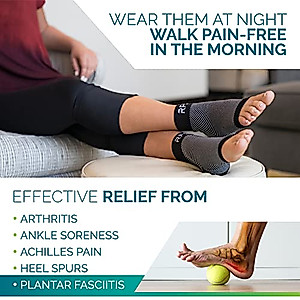Run Forever Sports Plantar Fasciitis Compression Socks | Foot & Ankle Brace for Women & Men | Toeless Ankle Compression Sleeve for Ankle Support, Plantar Fasciitis, Night Splint, Arch & Achilles Tendonitis Relief