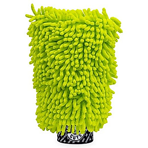 Chemical Guys MIC493 Chenille Premium Scratch-Free Microfiber Wash Mitt, Lime Green, 9.6" x 2.3" x 7"