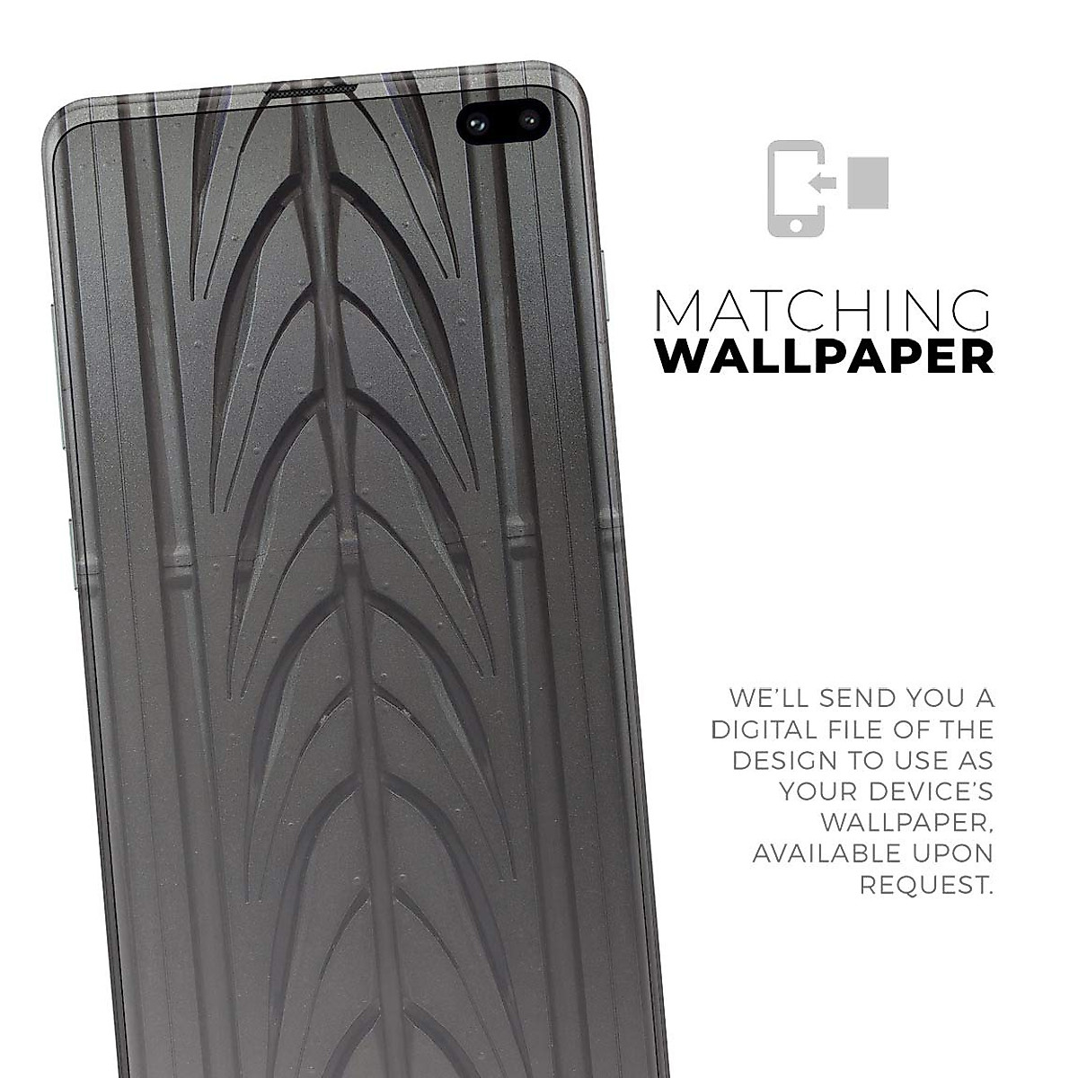 DesignSkinz Shiny Black Tire Tread Protective Vinyl Decal Wrap Skin Cover Compatible with The Samsung Galaxy S20 (Screen Trim & Back Glass Skin)