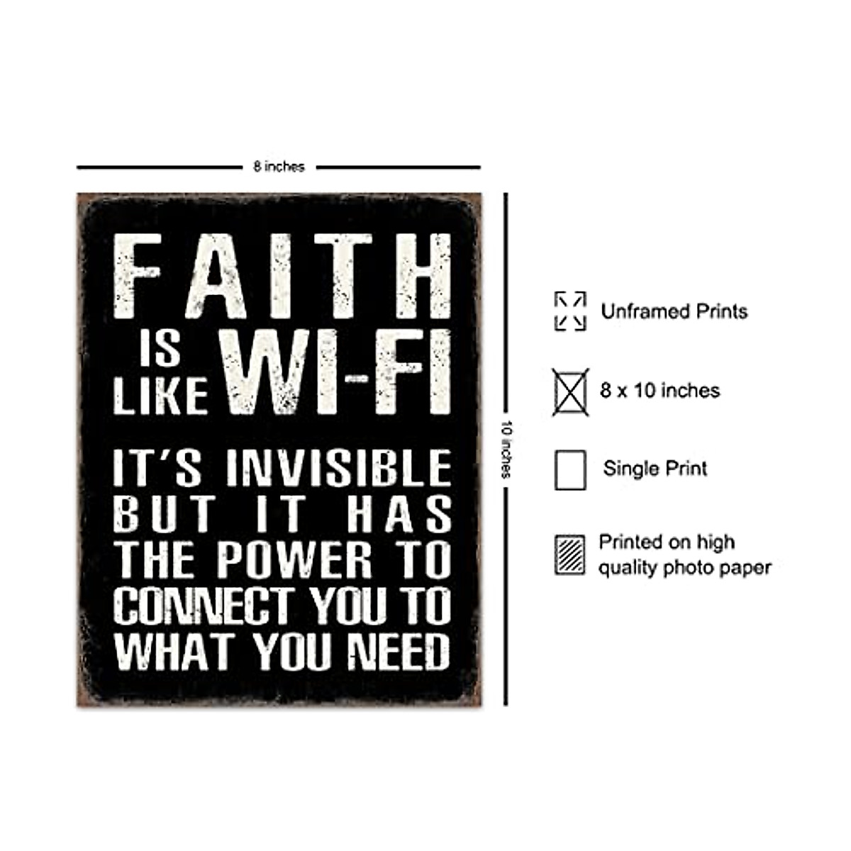 Inspirational Spiritual Religious Wall Decor - Christian Wall Art - Catholic Gifts for Men, Man Cave - God Wall Decor - Faith Wall Decor - Motivational Poster Sign Picture Print - Positive Quotes