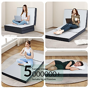 Airdown Tri-Fold Memory Foam Mattress, 4 inch Queen Folding Mattress with Washable Cover, Foldable Mattress Portable for RV Camping, Guest Mat, Easy Storage, 80"×60"×4"