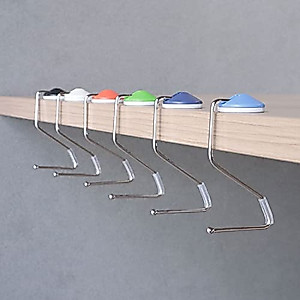 LIHIT LAB Lightweight Purse Hanger for Table, Bag Hanger, Purse Holder, Desk Hook for Gym, Restaurant, Office, Holds up to 11 pounds, 4" x 2'', Blue (A7595-8)