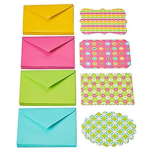 American Greetings Single Panel Blank Cards with Envelopes, Bright Colors, Patterns and Shapes (40-Count)
