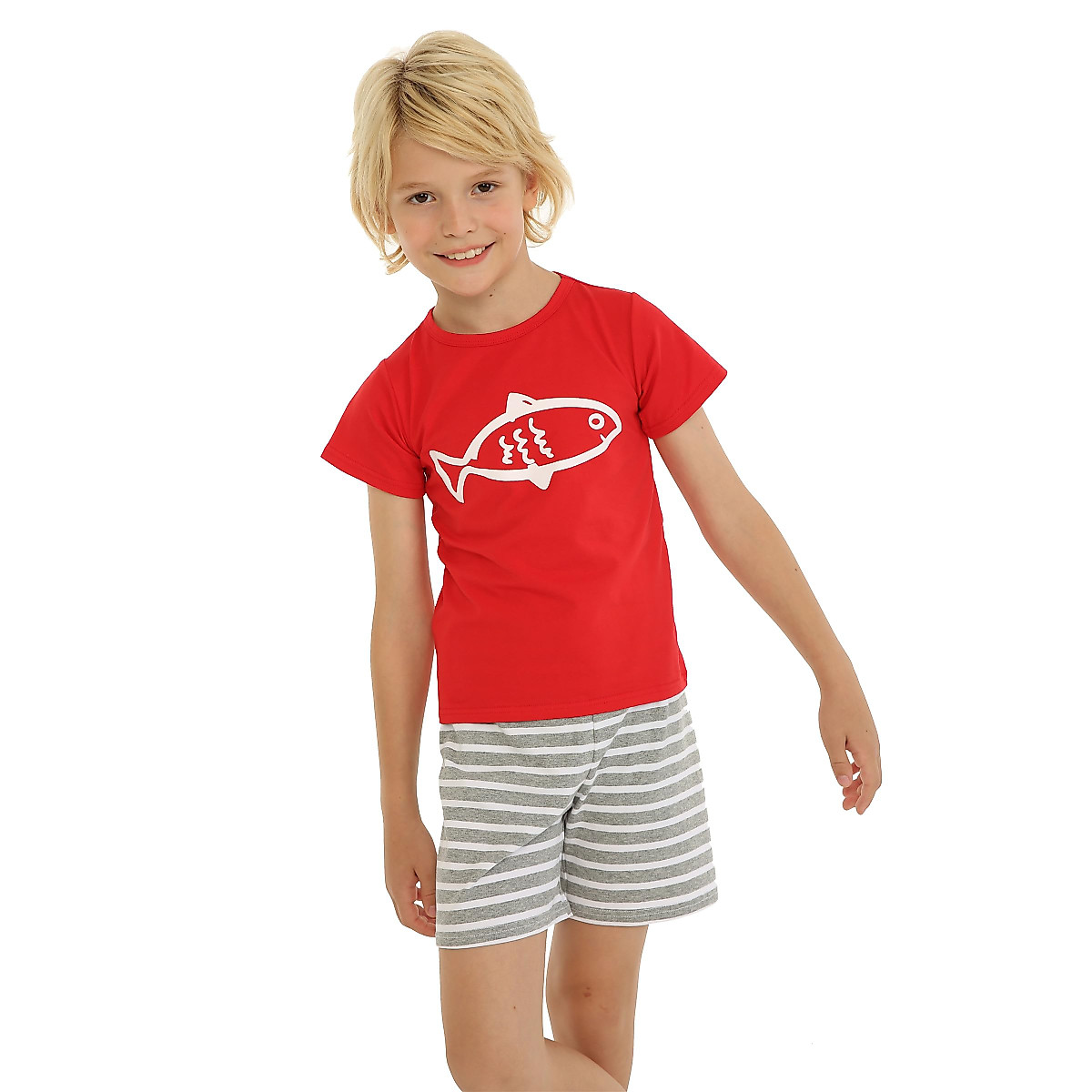 Mud Kingdom Toddler Boys Short Clothes Sets Beach Outfits Holiday 24 Months Red