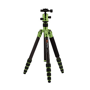 MeFoto RoadTrip Lightweight 61.6" Carbon Fiber Tripod/Monopod, w/Case, Twist Locks, Triple Action Ballhead w/Arca Swiss Plate - Green (C1350Q1G)