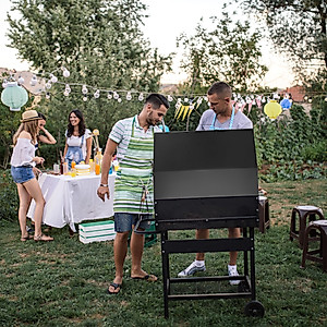 Kojem Hinged Lid Griddle Cover Compatible with 28 inch Blackstone Griddle with Rear & Right Grease Collection Steel Powder Coated Black