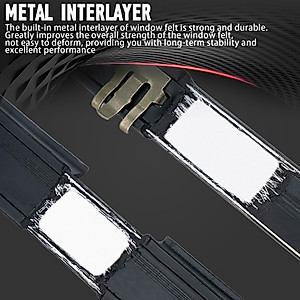 WEILEITE Rear Tailgate Liftgate Trunk Hatch Inner & Outer Car Window Molding Sweep Felt Trim Seal Weatherstrip Kit Compatible with Ford Bronco 1978-1996 Replace KF2027(2Pcs)