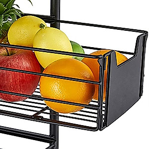 Slim Storage Cart - 4 Tier Bathroom Organizer Mobile Shelving Unit, Rolling Utility Cart Slide Out Organizer for Kitchen, Bathroom, Laundry, Narrow Places
