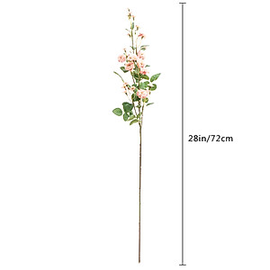 MAIMENG Pink Small Roses,Mini Roses Silk Flowers Set of 6 for Home Decorations Centerpieces Wedding Arrangement Bouquet DIY Floral Decor Autumn Decor with Stems