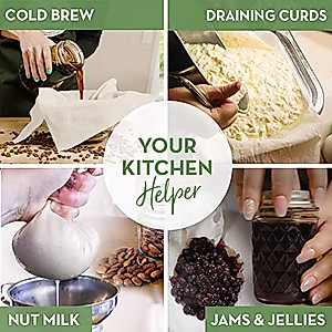 Organic Unbleached Cotton Cheesecloth for Straining, GOTS Certified, Fine Reusable Strainer – Large 18 Sq.ft.