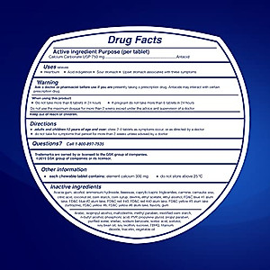 TUMS Chewy Bites Antacid Tablets for Chewable Heartburn & Acid Indigestion Relief, Assorted Berries, 32 Count