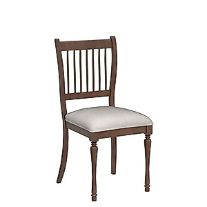 Giantex Set of 4 Wood Dining Chairs, Upholstered Farmhouse Dining Chairs with Rubber Wood Legs, Padded Cushion, High Back, Armless Wooden Dining Chairs for Kitchen, Dining Room, Brown