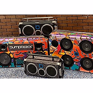 Bumpboxx Bluetooth Portable Speaker Boombox Flare8 NCAA LSU | Retro Boombox with Bluetooth Speaker | Rechargeable Lithium Battery | Includes Wireless Microphone, Carrying Strap & Remote Control