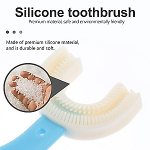 DOITOOL Silicone Toothbrush U Shape Toothbrush Manual Training Toothbrush Waterproof Soft Oral Cleaner for Child 12pcs