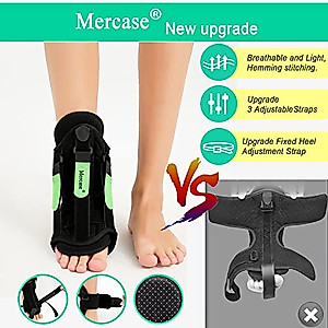 Mercase Plantar Fasciitis Night Splint Set, Planters Facetious Relief Kit with Night Splint for Men Women+Foot and Calf Stretcher Relief Plantar Fasciitis, Foot Drop, Achilles Tendonitis, Day&Night