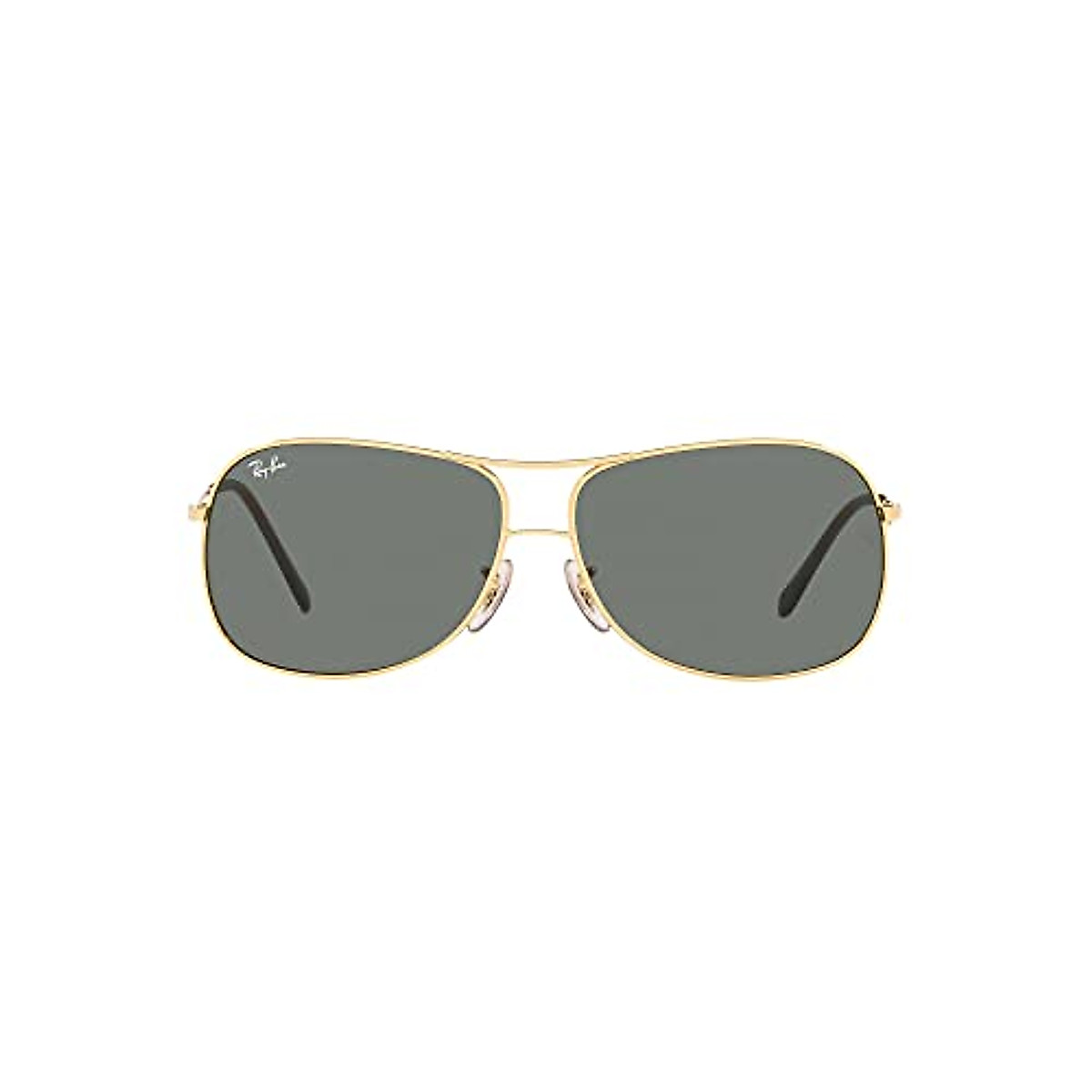 Ray-Ban RB3267 Metal Aviator Sunglasses, Gold/Green, 64 mm