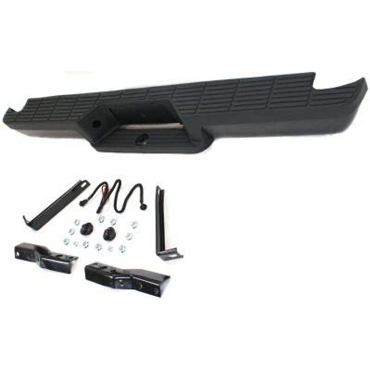 Evan Fischer Step Bumper Compatible with 1993-2011 Ford Ranger Assembly Powdercoated Black Steel Hitch Style Fleetside