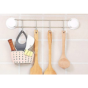 Kinteshun Kitchen Sink Caddy Sponge Holder Hang Basket for Scrubber Dish Brush Kitchen Accessories Organizer(Light Blue)