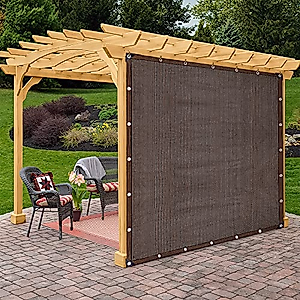 Abrotain Shade Cloth Privacy Screen 9'9"x13' Patio Shades Cover Outdoor Sun Shade Sail Wind Blocker Sunshades Blinds for Patio Gazebo Carport Garden Pergola Cover Canopy