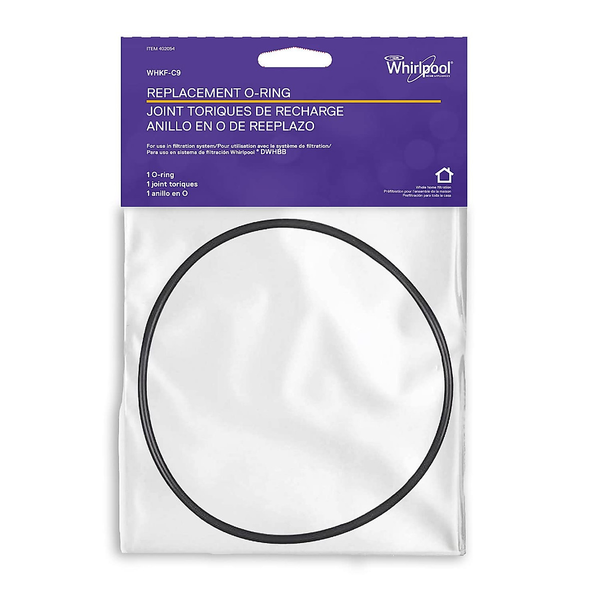 Whirlpool Genuine Parts O Ring WHKF-C9 for Large Household Filtration System, 5.82" in Diameters, Designed to Seal Home Water Filter Housings WHKF-DWHBB-Timer, Pack of 1