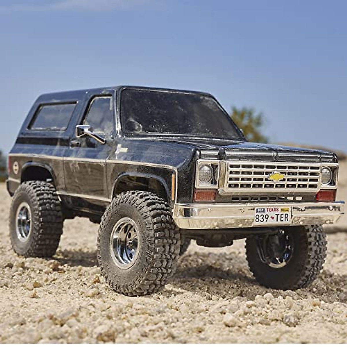 EAZYRC X FMS FCX24 1/24 Chevy K5 Blazer 1976s RC Rock Crawler 4x4 RTR Black, with Lisense RC Truck, 4WD 5Km+ 2-Speed Transmission with 2.4 Ghz Radio, Battery, and Charger