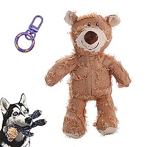 Shirem Robust Bear, Benebones for Dogs, Robust Plush Indestructible Dog Toy, Indestructible Robust Bear Dog Toy, Plush Bear Dog Chew Toy, Bite Buddy Chew Toy for Dogs Indestructible(Light brown)