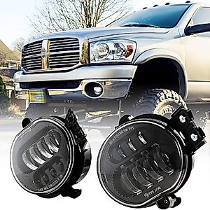 BICYACO New Version LED Fog Light Compatible with Dodge Ram 1500 2002-2008 Dodge Ram 2500/3500 Pickup Truck 2003 2004 2005 2006 2007 2008 2009-1 Pair Black