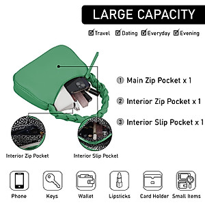 Emperia Braided Top Handle Shoulder Bag For Women, Trendy Designer Small Hobo Tote Handbag_Kelly Green