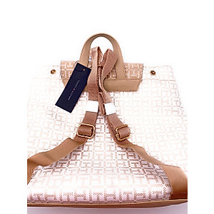 Tommy Hilfiger Laura II Flap Backpack Coated Square Monogram Fawn/Optic White/Optic White/Fawn One Size