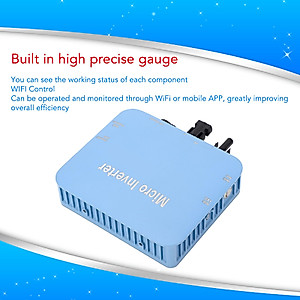 Solar Micro Inverter, 120V 230V WiFi Solar Grid Tie Inverter IP65 Waterproof, MPPT Pure Sine Waving Inverter Input 20V-60V Output 80V-280V, Automatic Recognition (300W)