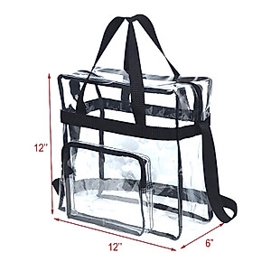 Clear Bag Stadium Approved,Stadium Security Travel & Gym Clear Tote Bags,12"x 6"x12"